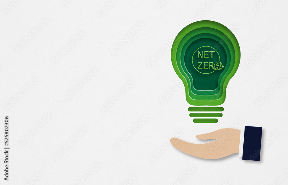 CO2 emission, Green industries business concept. Net zero emissions ...