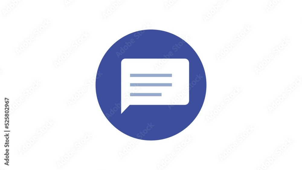 Cool minimalistic animated message icon with concept text. Chatting ...