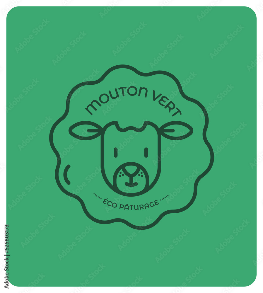 Logo label pour entreprise éco-pâturage, tonte des espaces-verts ...