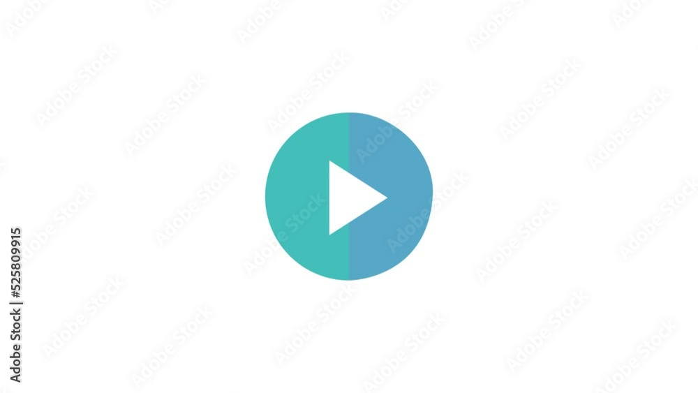 Cool minimalistic flat animated start button icon. Start and stop media ...