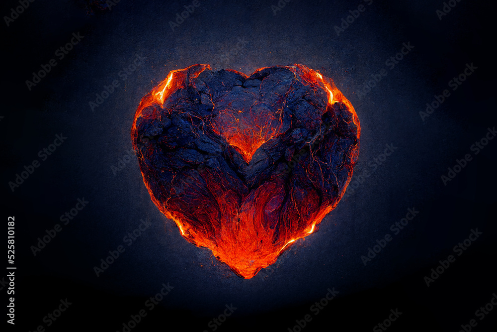 Blue Hearts On Fire Wallpaper
