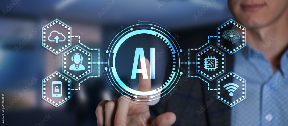 Internet, business, Technology and network concept. AI Learning and ...