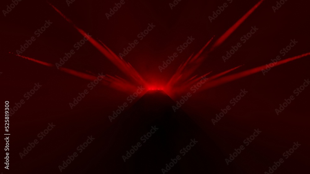Show on stage, lighting with dynamic red spotlights, 3d simulation ...