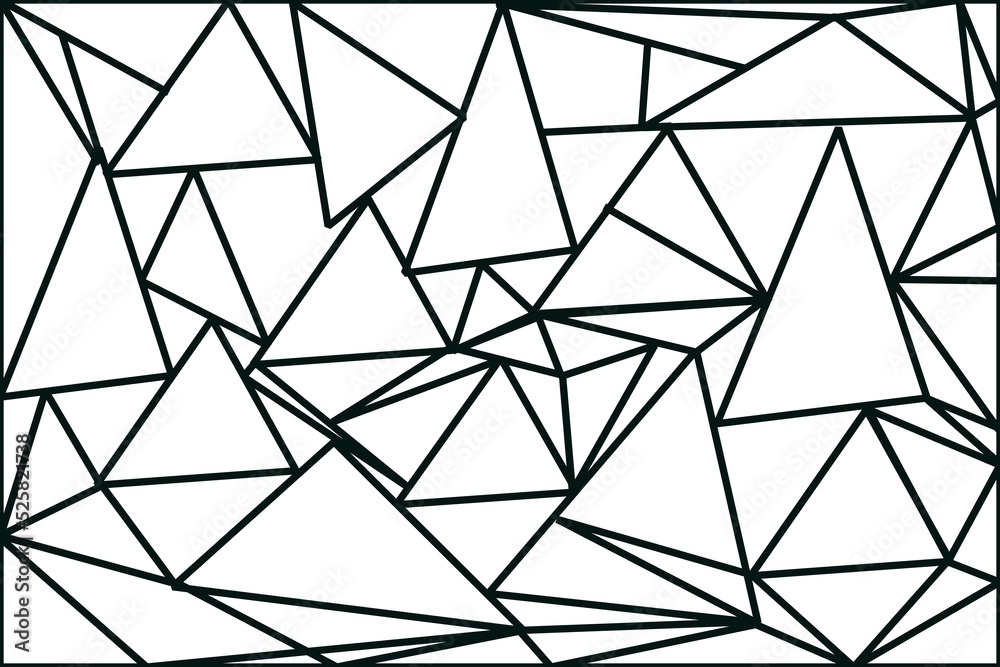 Triangles on white backgrounds for coloring and creativity. Stock ...
