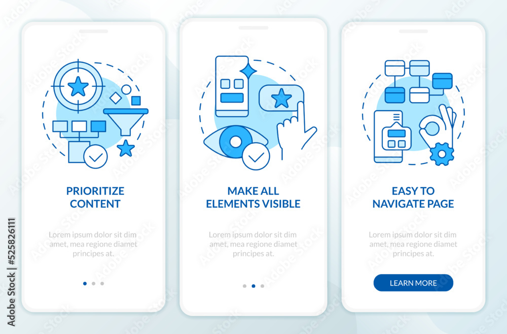 Mobile design recommendations blue onboarding mobile app screen ...