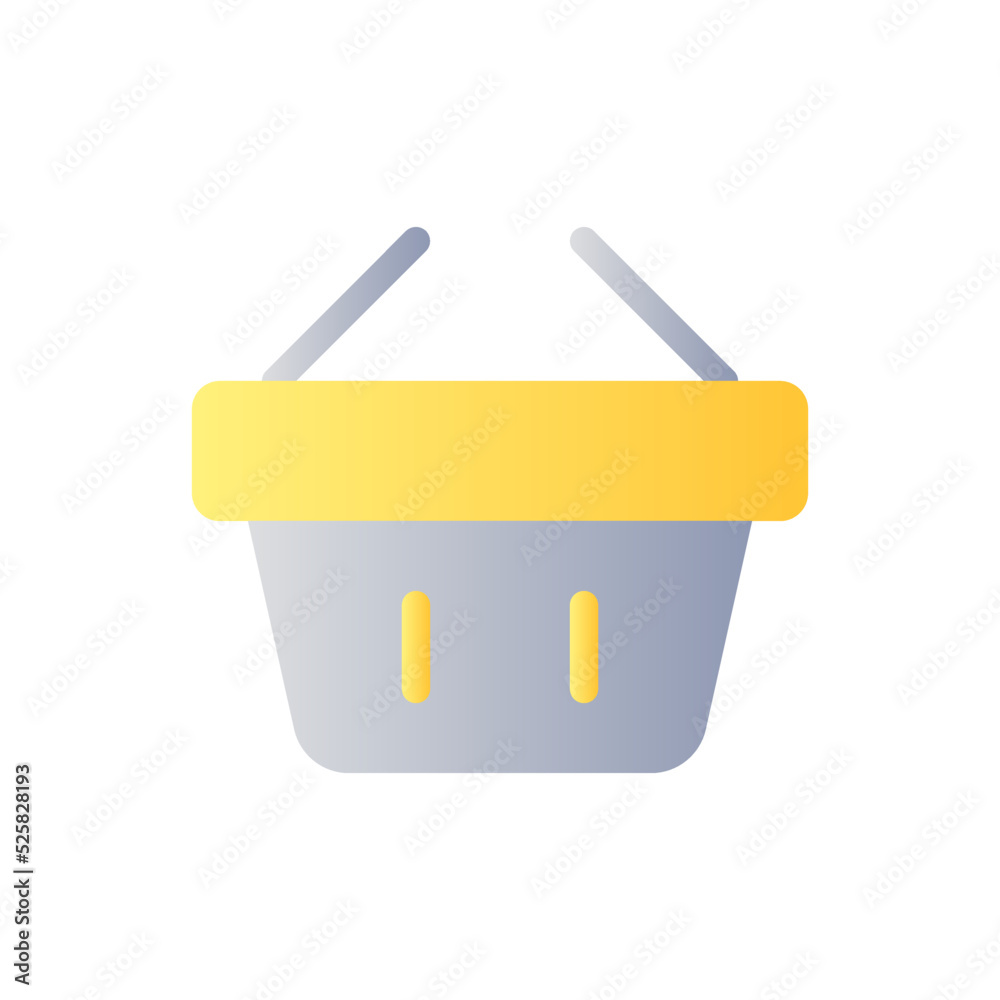 Shopping basket flat gradient color ui icon. Carry purchased items ...