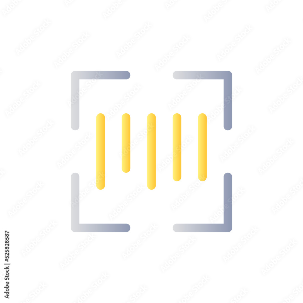 Scanning barcode flat gradient color ui icon. Inventory management. E ...