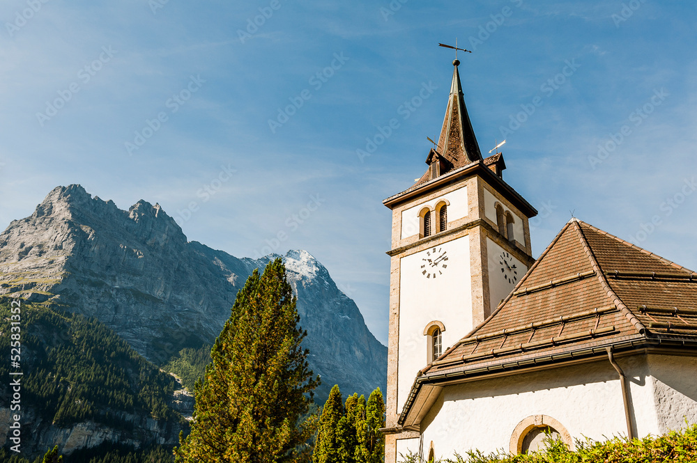 Grindelwald, Kirche, Dorfkirche, reformierte Kirche, Dorf, Eiger ...