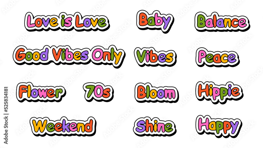 Vettoriale Stock Set of hipster retro cool slogans and phrases. A ...