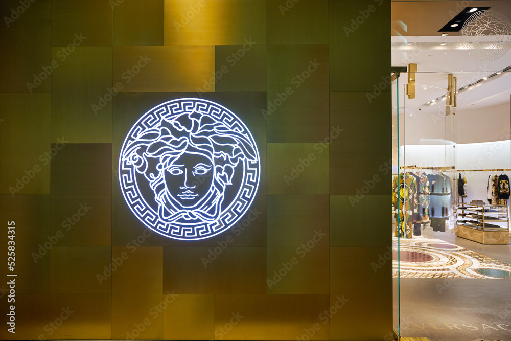 SINGAPORE - JANUARY 20, 2020: Versace sign seen at the Shoppes at ...