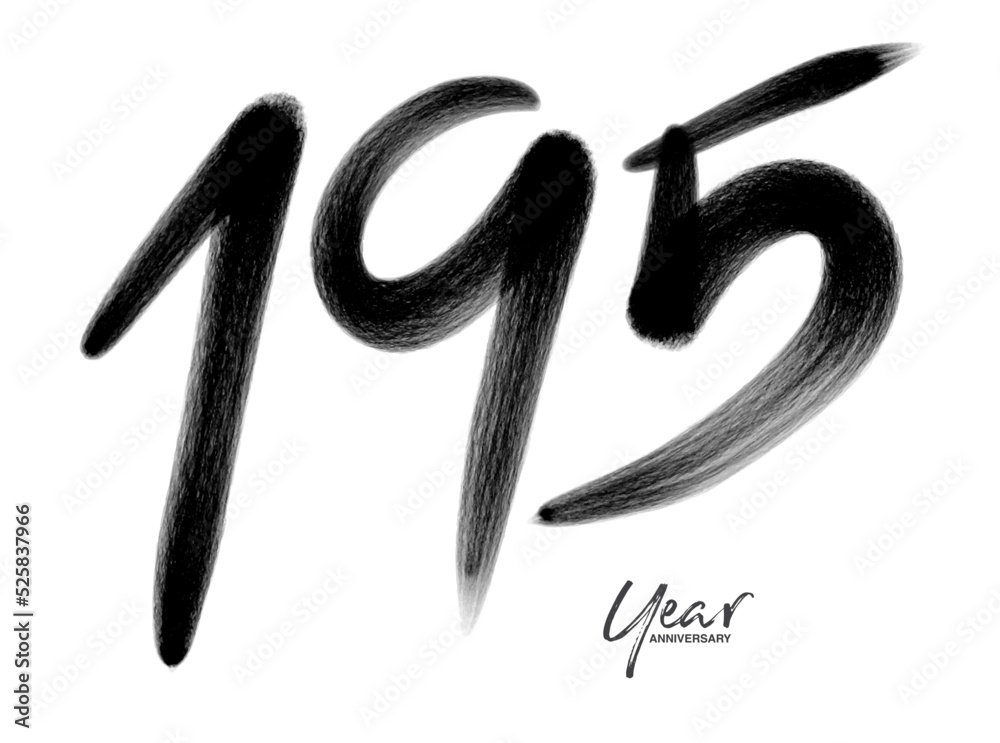 Vetor de 195 Years Anniversary Celebration Vector Template, 195 number ...