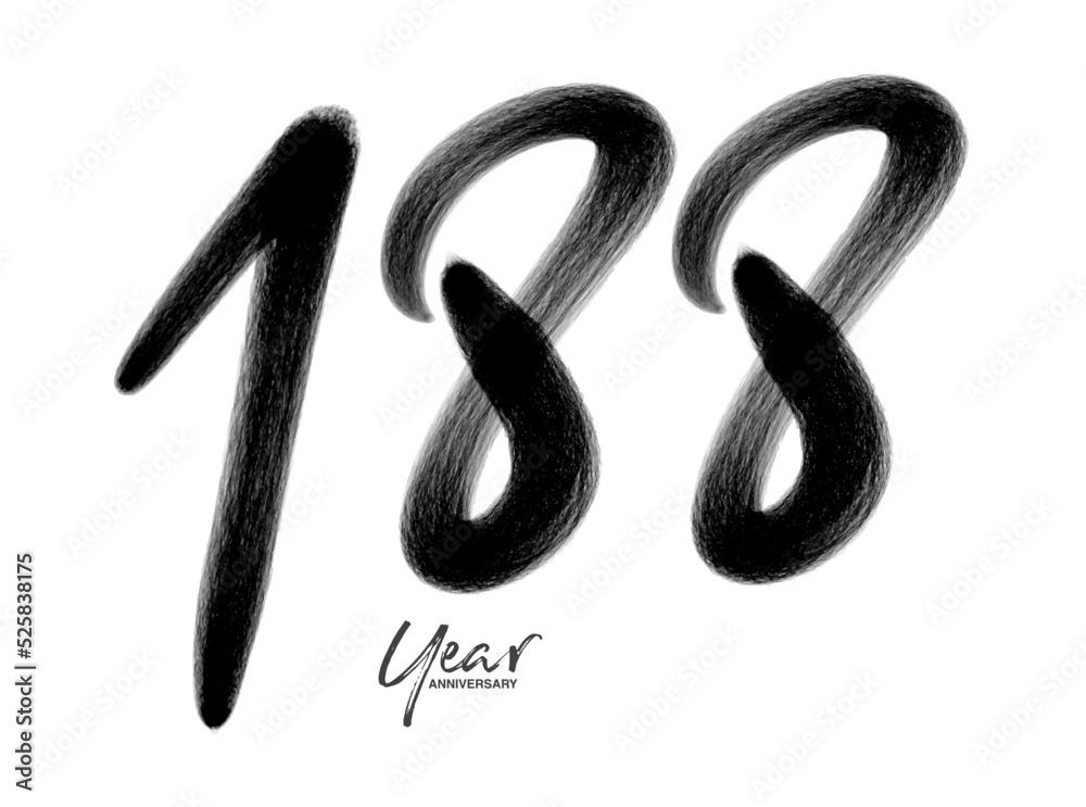 Vetor de 188 Years Anniversary Celebration Vector Template, 188 number ...