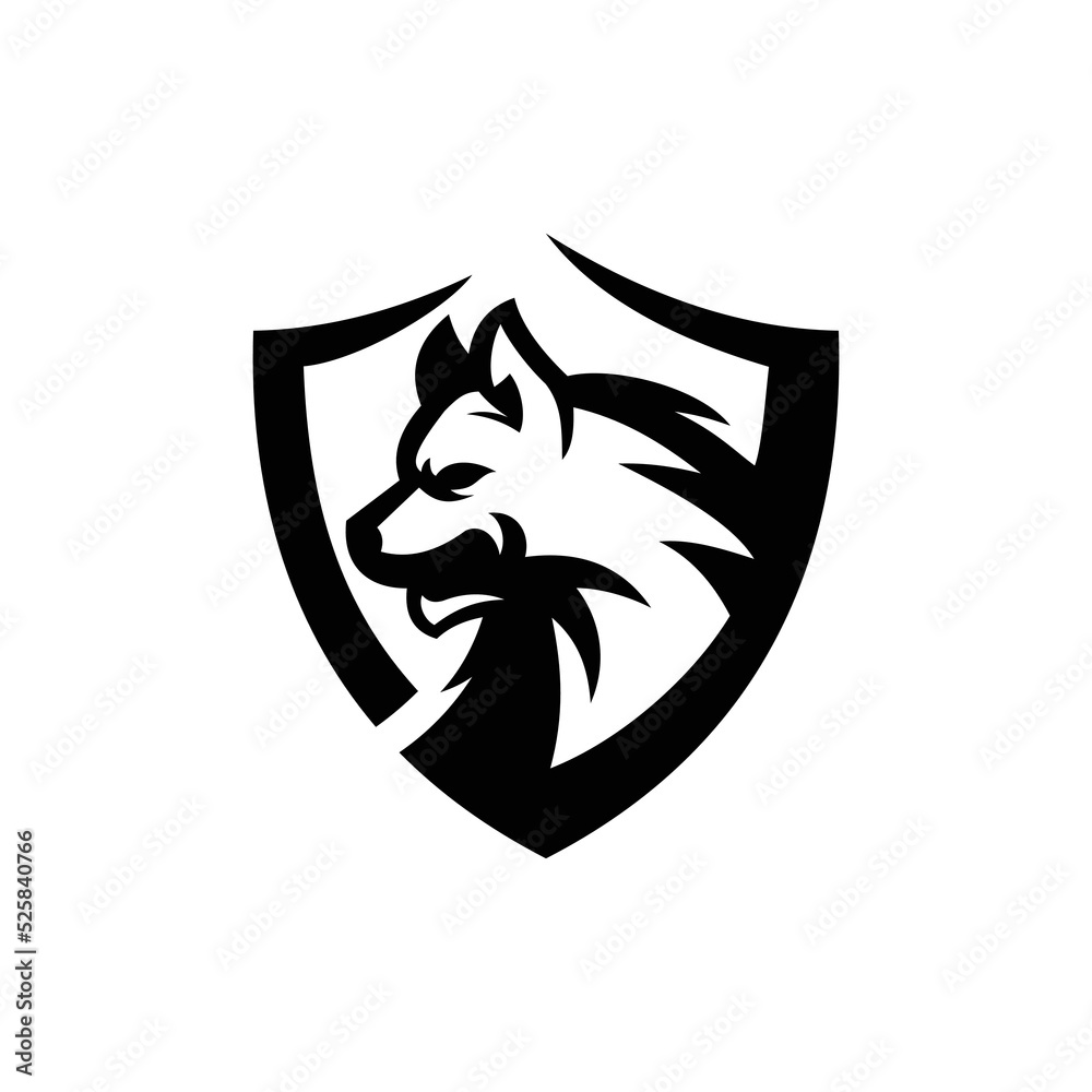 Wolf Shield Illustration Animal Logo, Wolf shield logo vector icon ...