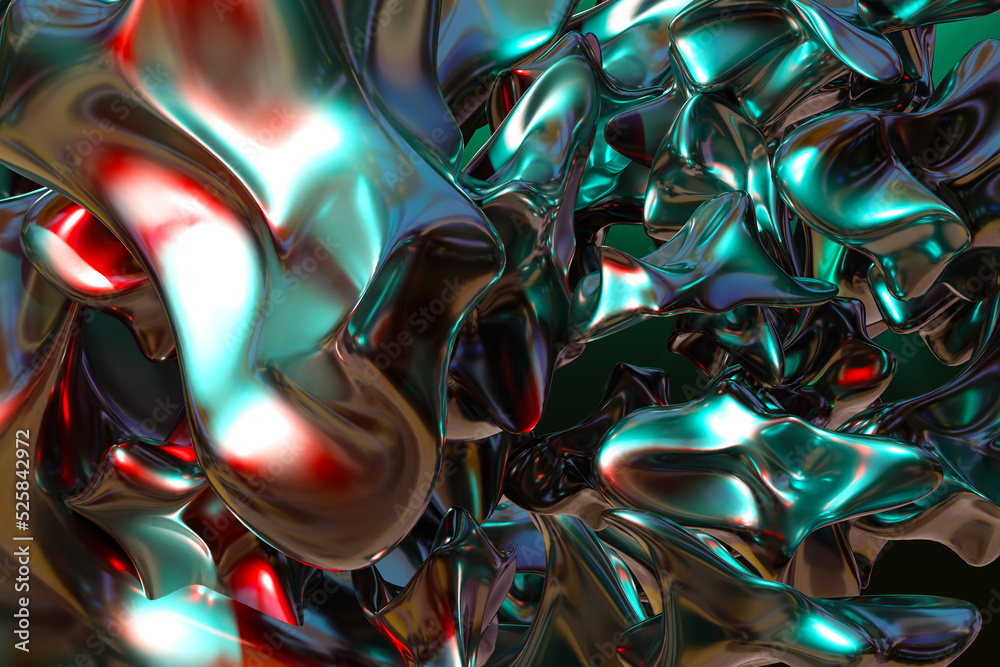 Liquid metal background. Steel background is made of shape-changing ...