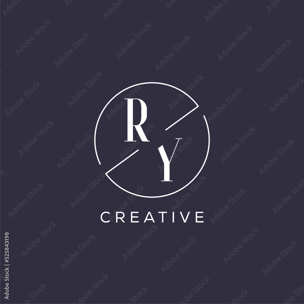 Elegant look monogram RY logo with simple circle line Stock Vector ...