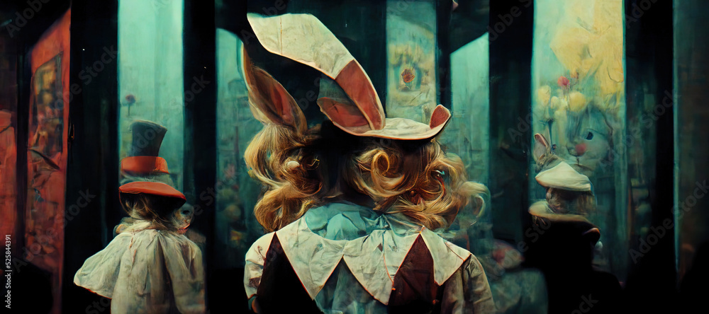 Alice in wonderland crazy and insane painting Stock Illustration ...