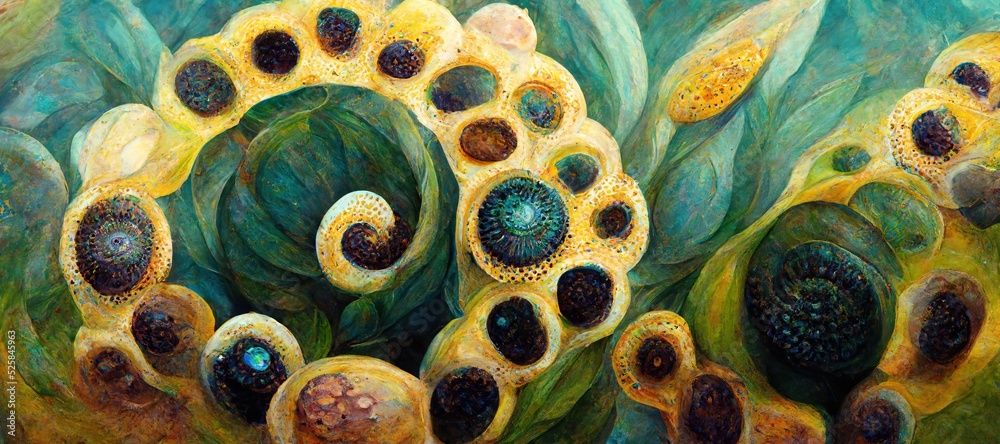 Abstract mother of pearl flowers in flamboyant rainbow colors, fabulous ...