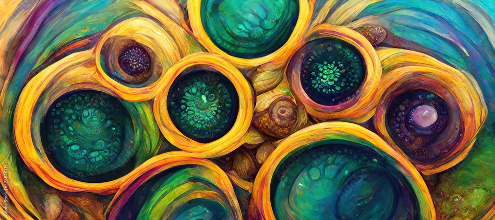 Abstract mother of pearl flowers in flamboyant rainbow colors, fabulous ...