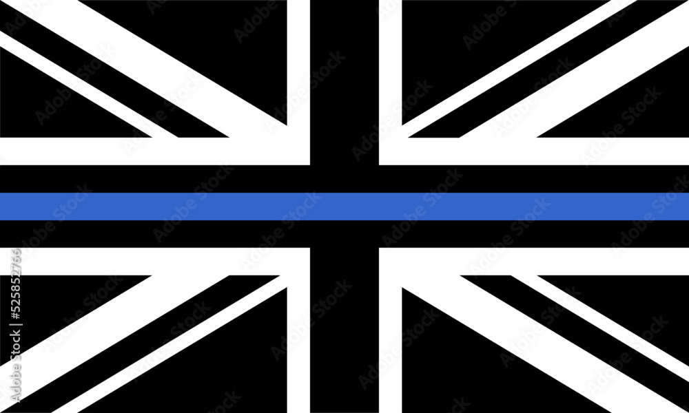 UK Police Thin Blue Line flag. The flag symbolizes pride in the police ...