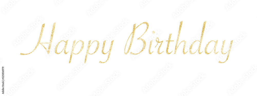 Happy Birthday text. Golden letters, gold texture. Isolated png ...