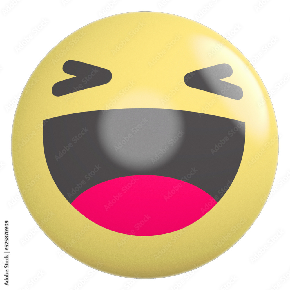 Icon 3d emoji haha social media Stock Illustration | Adobe Stock