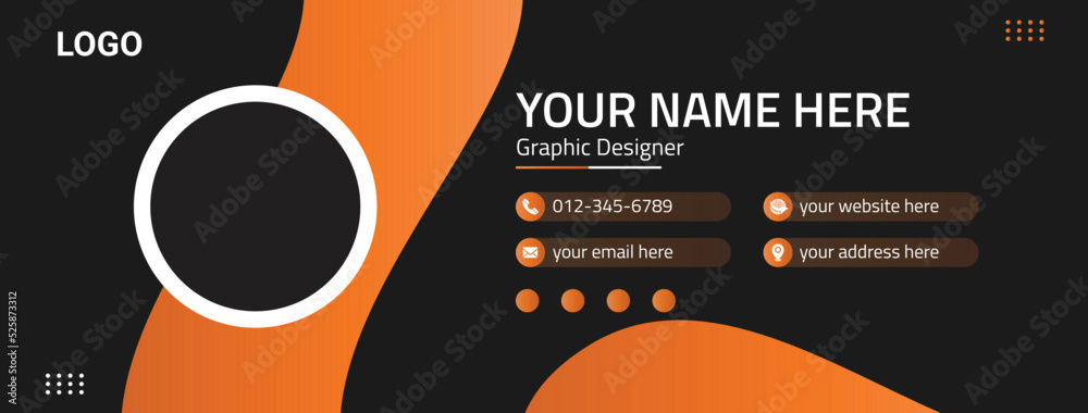 Email signature template, social media cover, linkedin banner Stock ...