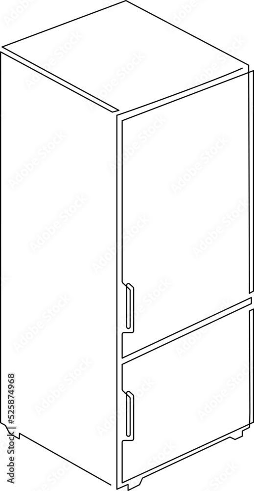 Refrigerator with two doors for food storage. Kitchen electrical ...