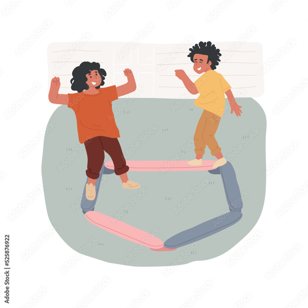 Balance beam isolated cartoon vector illustration. Playground, learn ...