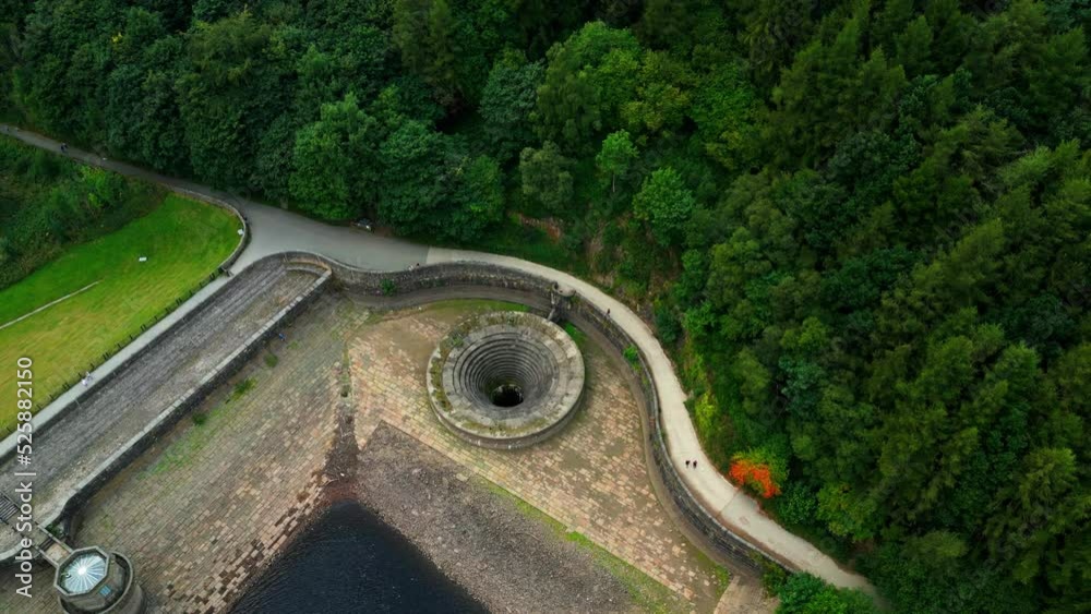 Ladybower Reservoir at Peak District National Park - aerial view ...