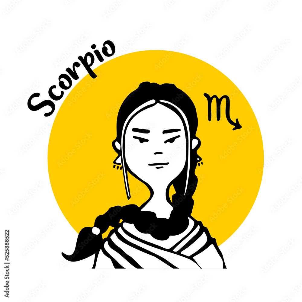 Zodiac signs Scorpio comic face and character of people in style of ...