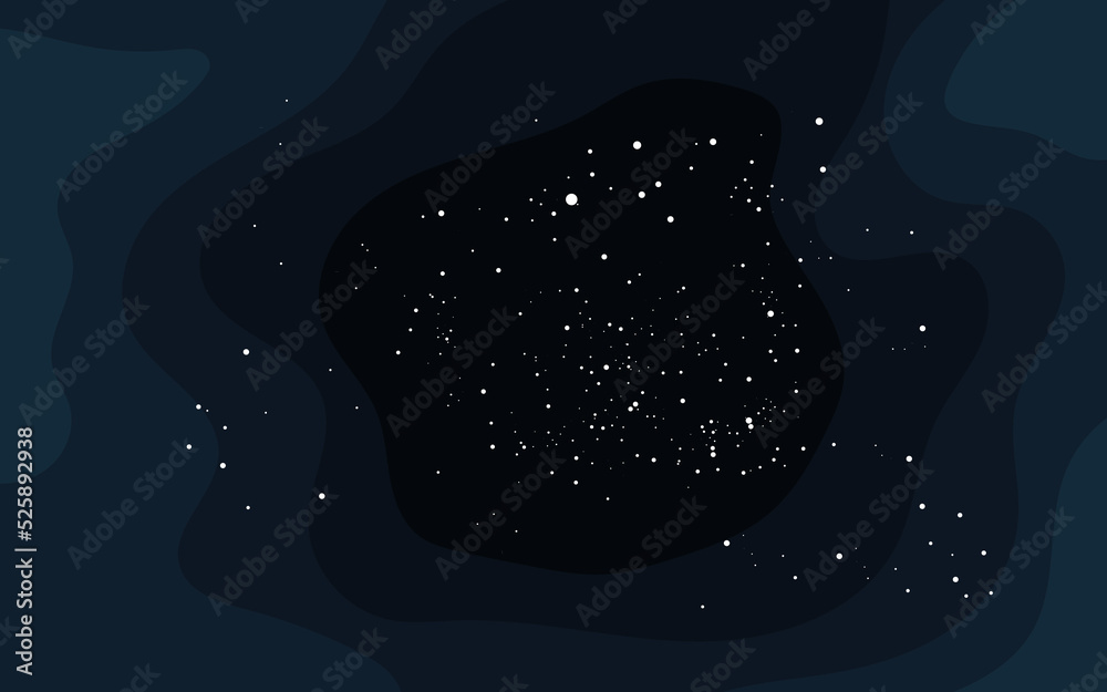 Vector space background . Cute flat style template with Stars in Outer ...
