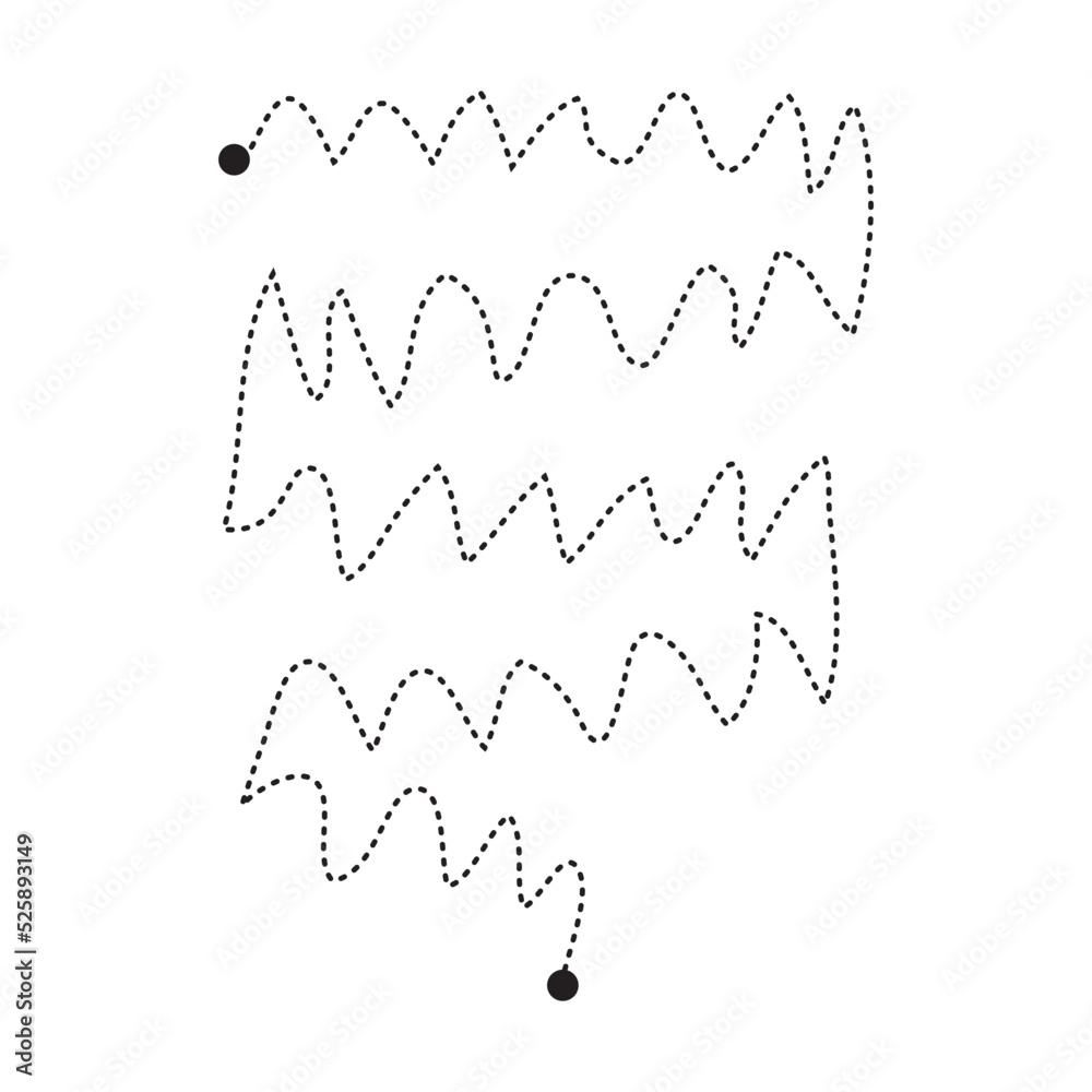Prewriting tracing lines and curve shapes element for preschool ...