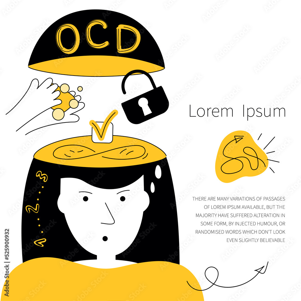 Concept of OCD symptoms with the women has fear and intrusive thoughts ...