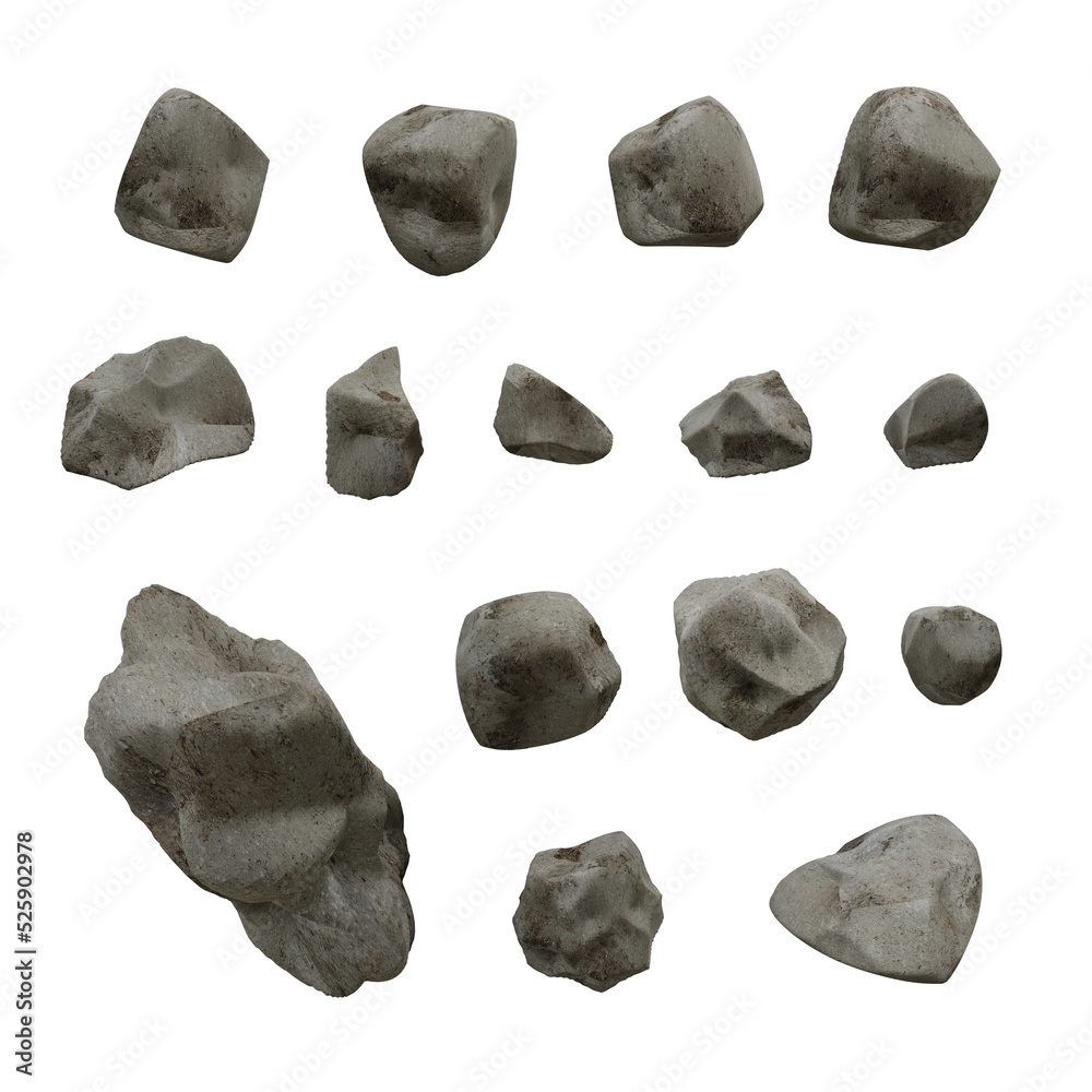 Stones and Rocks Overlay, Transparent Background PNG Stock Illustration ...