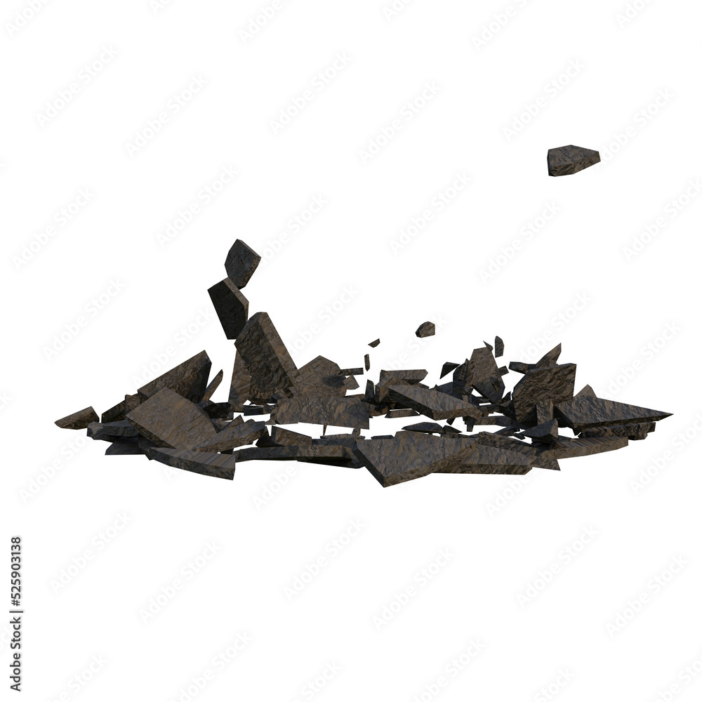 Poster Broken Stone Debris Impact Overlay, Transparent Background PNG ...