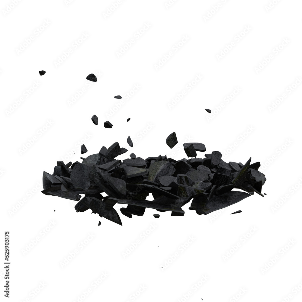 Broken Stone Debris Impact Overlay, Transparent Background PNG Stock ...