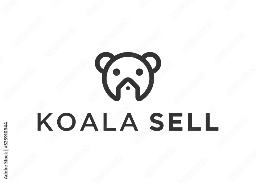 koala sell logo design inspiration Stock Vector | Adobe Stock