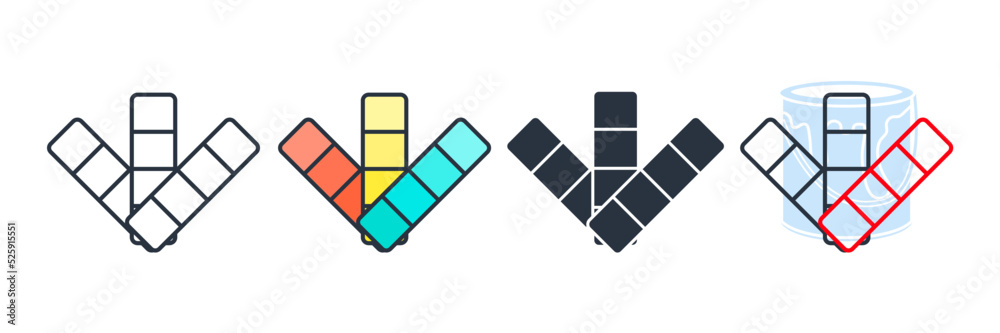 color swatch icon logo vector illustration. color palette stationery ...