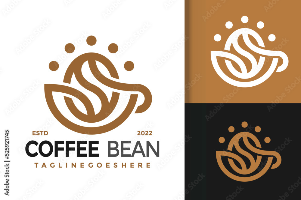 Letter S Coffee Bean with Cup Logo Design, brand identity logos vector ...