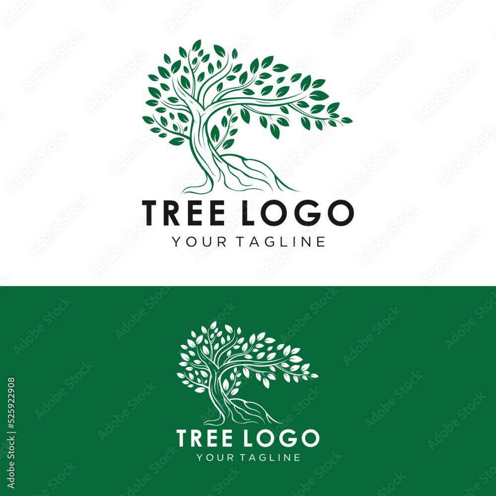 Abstract vibrant tree logo design, root vector - Tree of life logo ...
