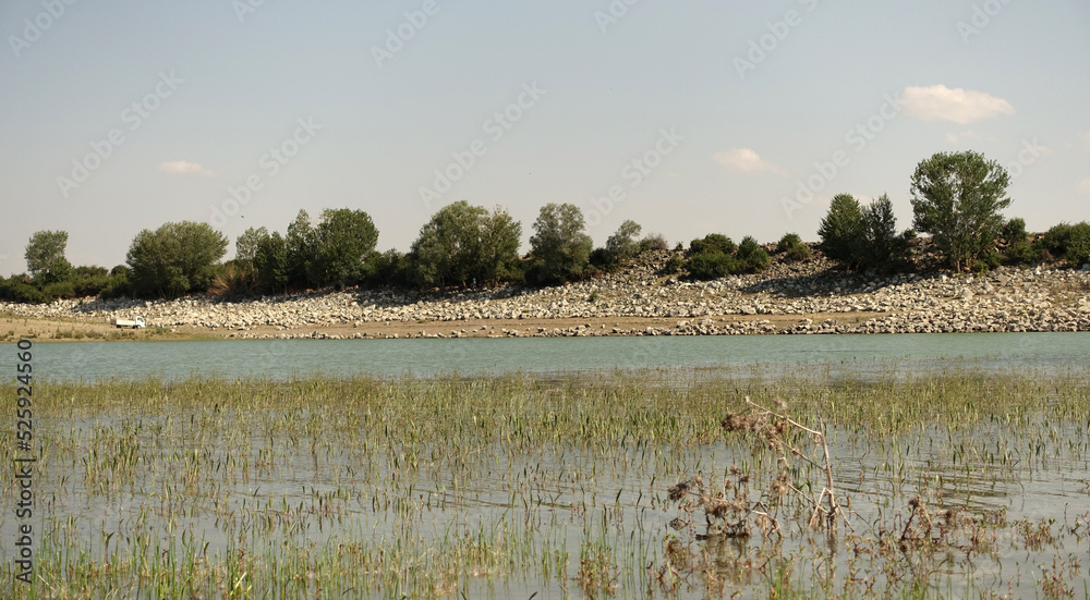 The irrigation dam of a village has lost a lot of water as a result of ...