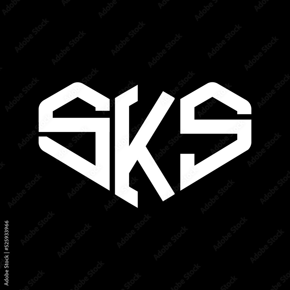 SKS monogram letter logo on black background. SKS letter initial ...
