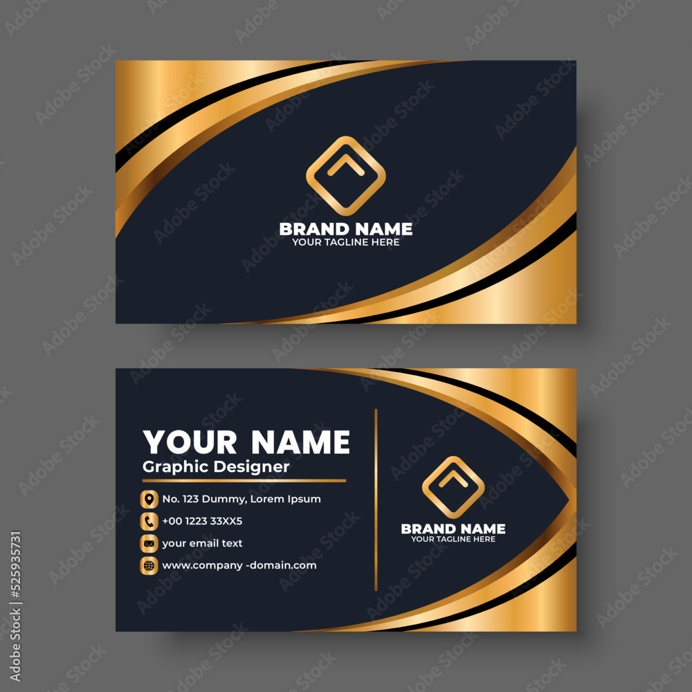 Luxury Premium Royal Visiting Card or business card golden black ...