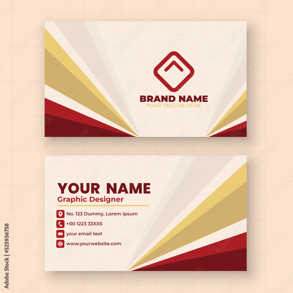 Elegant Visiting Card Or Classic Business Card Red off-white abstract ...