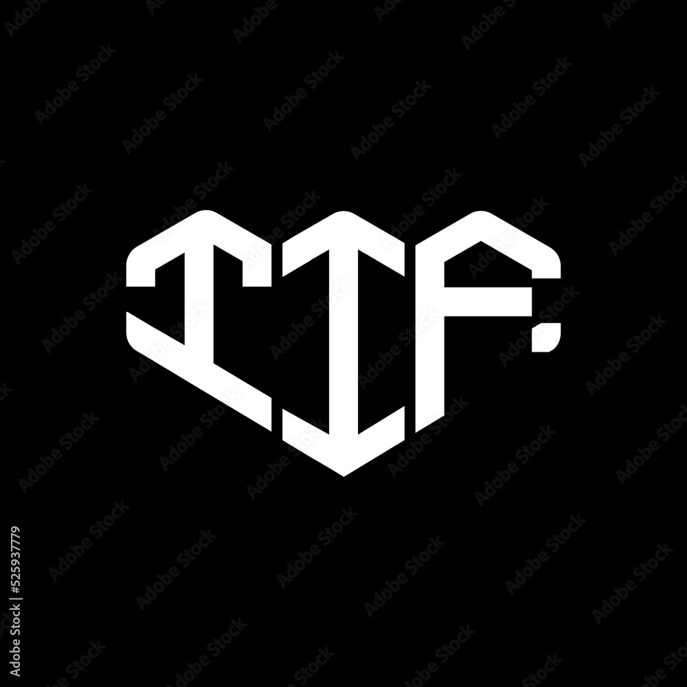 TIF monogram letter logo on black background. TIF letter initial ...