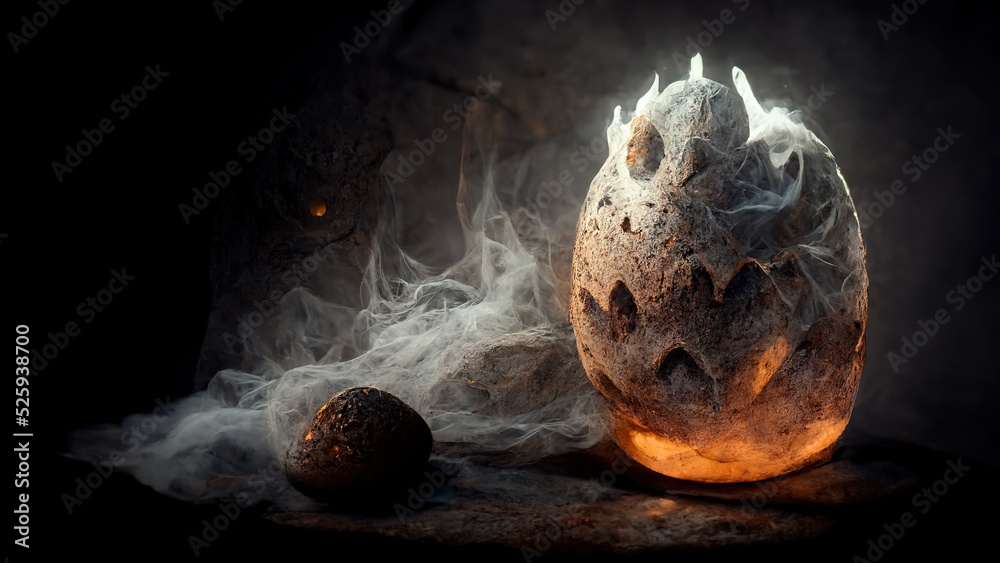 Dragon eggs. Mystics in the Middle Ages. Horror background. halloween ...