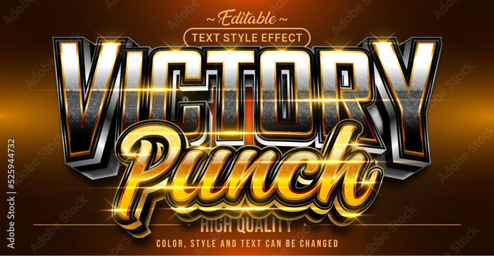 Editable text style effect - Victory Punch text style theme. Stock ...
