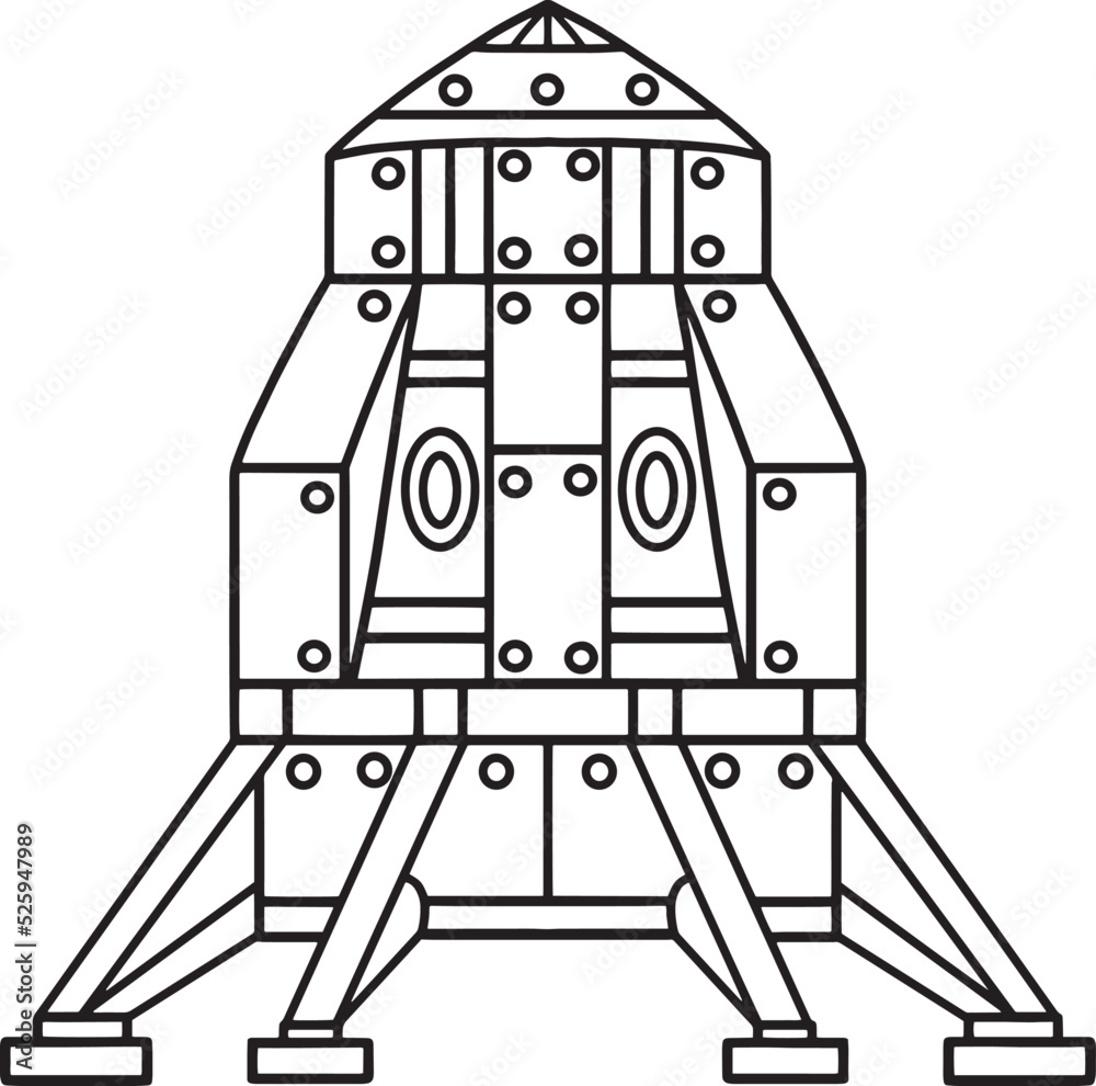 Lunar Lander Isolated Coloring Page for Kids Stock Vector | Adobe Stock Lunar Lander Isolated Coloring Page for Kids Stock Vector | Adobe Stock