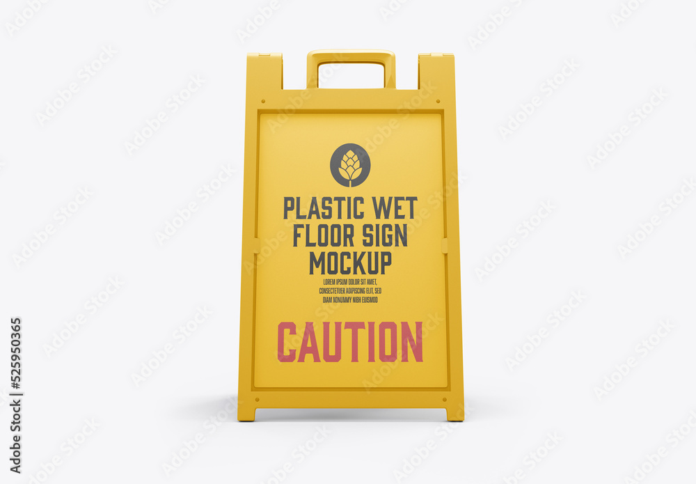 Warning Wet Floor Sign Mockup Stock Template | Adobe Stock