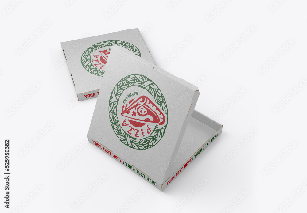 Pizza Box Mockup Colored Stock Template | Adobe Stock